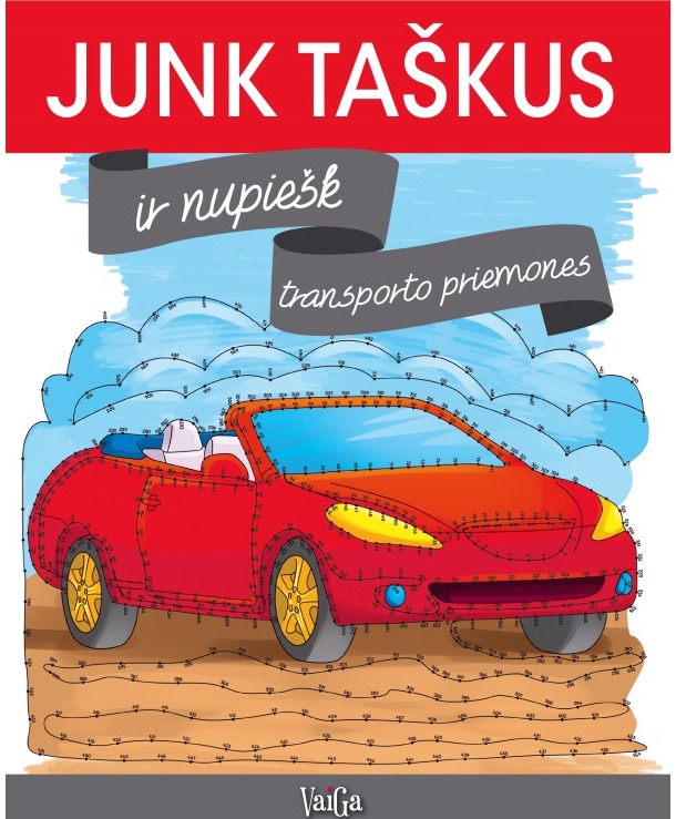 Junk taškus ir nupiešk transporto priemones | Knyga - Pegasas