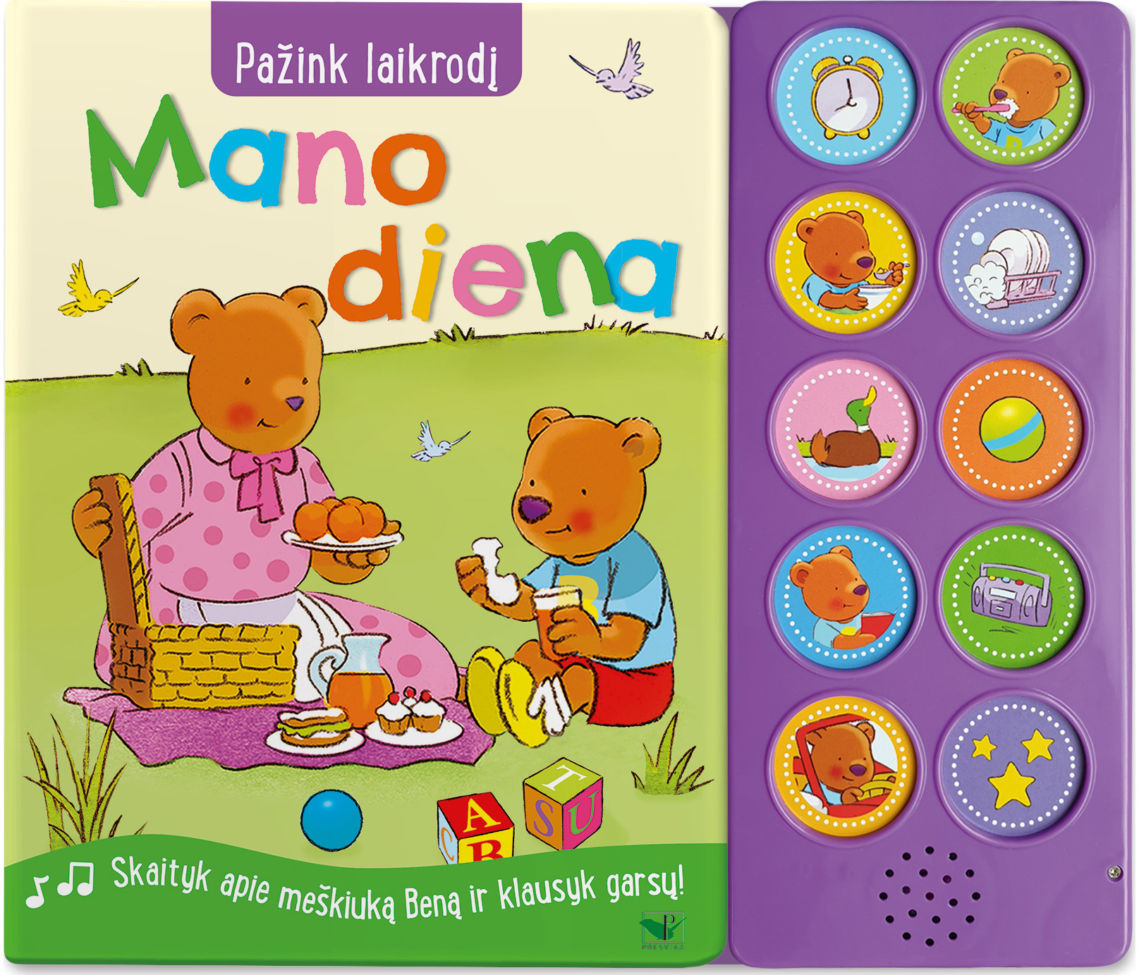 Pažink laikrodį. Mano diena. Skaityk apie meškiuką Beną ir klausyk ...