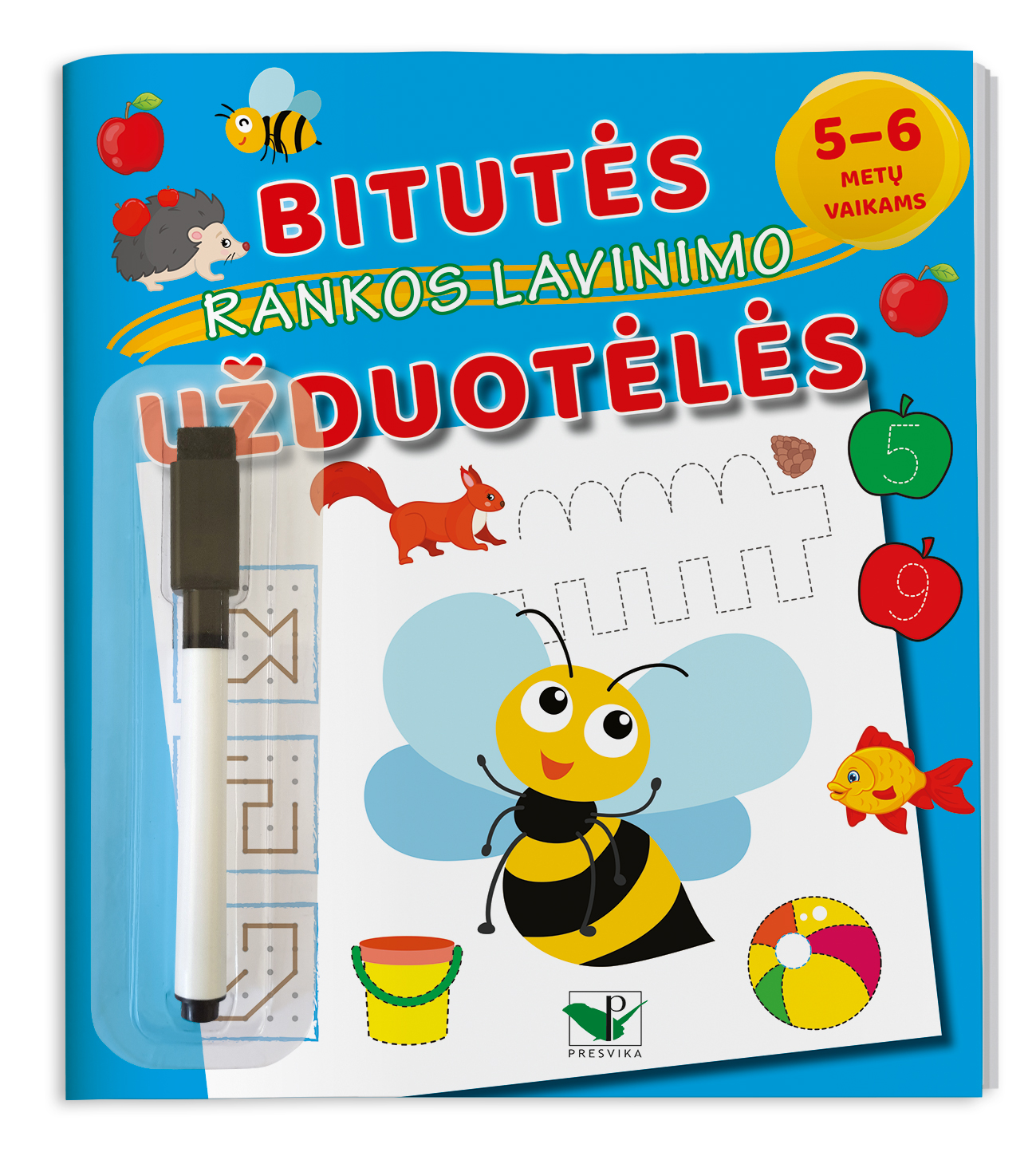 Bitutės rankos lavinimo užduotėlės 5-6 metų vaikams. Su flomasteriu ...