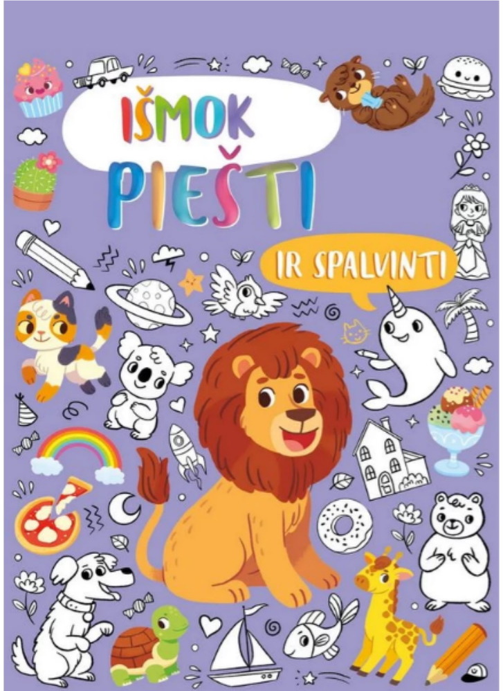 Išmok piešti ir spalvinti. Su pieštukais, eskizais