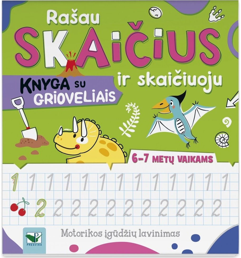 Rašau skaičius ir skaičiuoju. Knyga su grioveliais. 6-7 metų vaikams ...