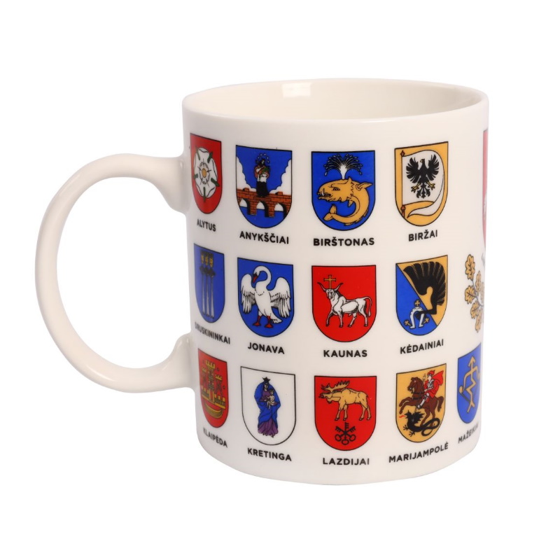 Puodelis porcelianinis LIETUVOS MIESTŲ HERBAI 340 ml | Pegasas