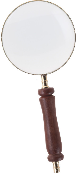 Padidinimo stiklas WITH WOODEN HANDLE, 23 cm | Pegasas