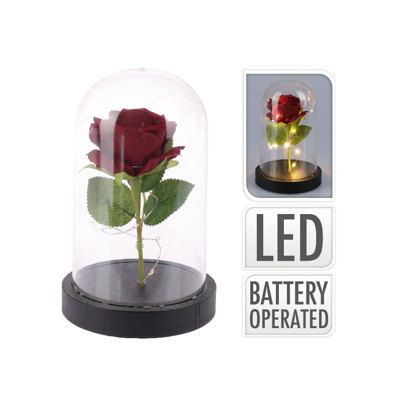 Dekoracija ROSE su LED, 18 cm | Pegasas
