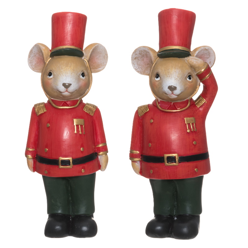 Kalėdinė dekoracija MOUSE SOLDIER RED, 17 cm | Pegasas