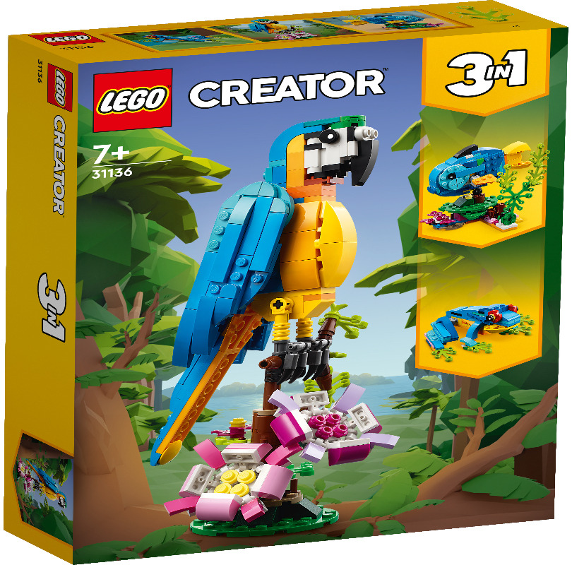 LEGO Creator Egzotiška papūga 31136 | Pegasas