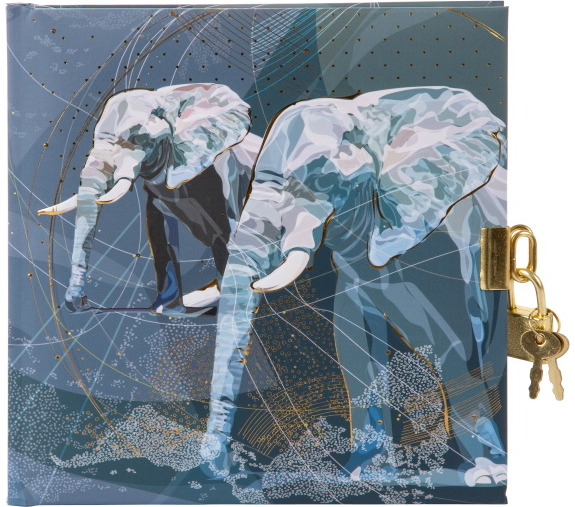 Dienoraštis GB ELEPHANTS su spynele, 17x17 cm, 96 psl. | Pegasas