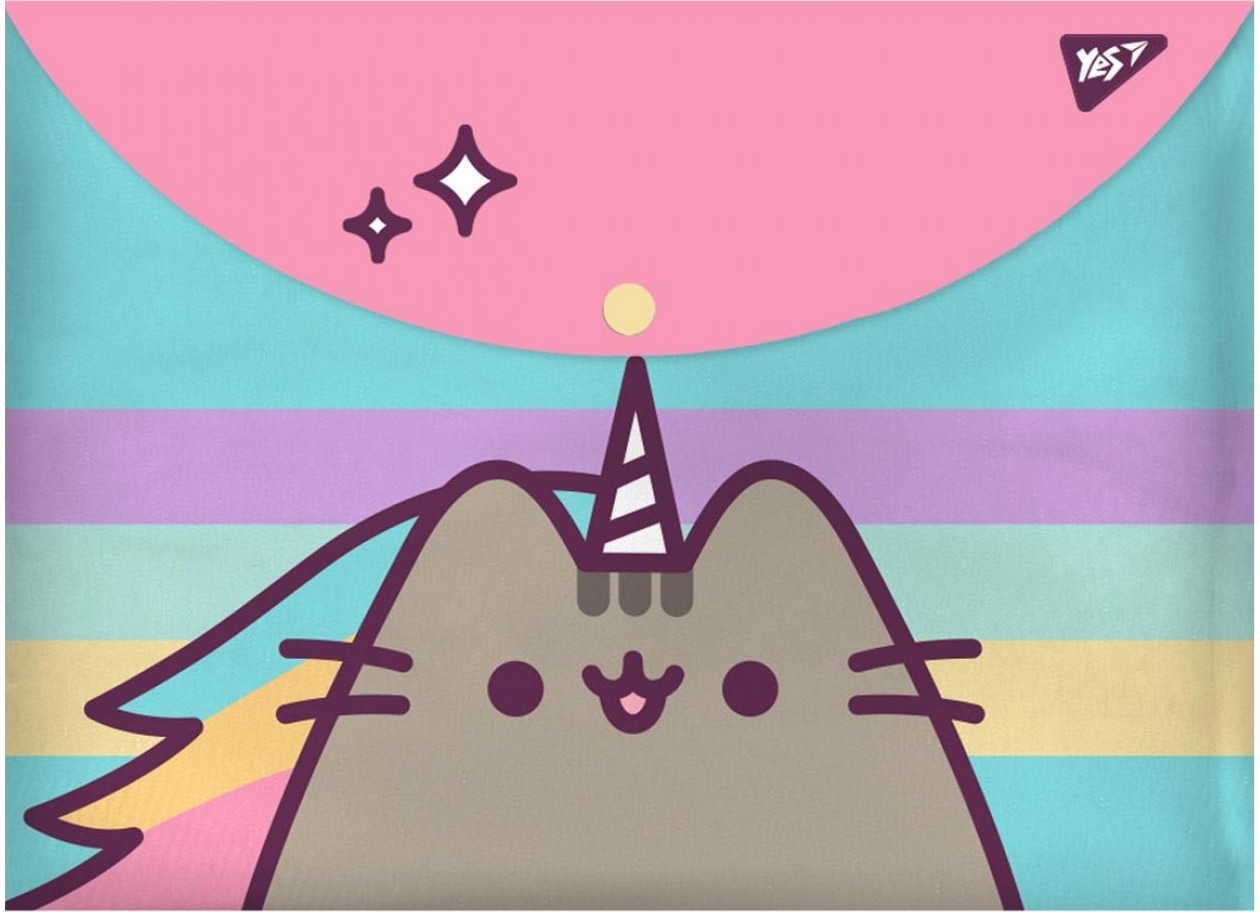 Aplankas (vokas) YES PUSHEEN su spaustuku, A4 | Pegasas