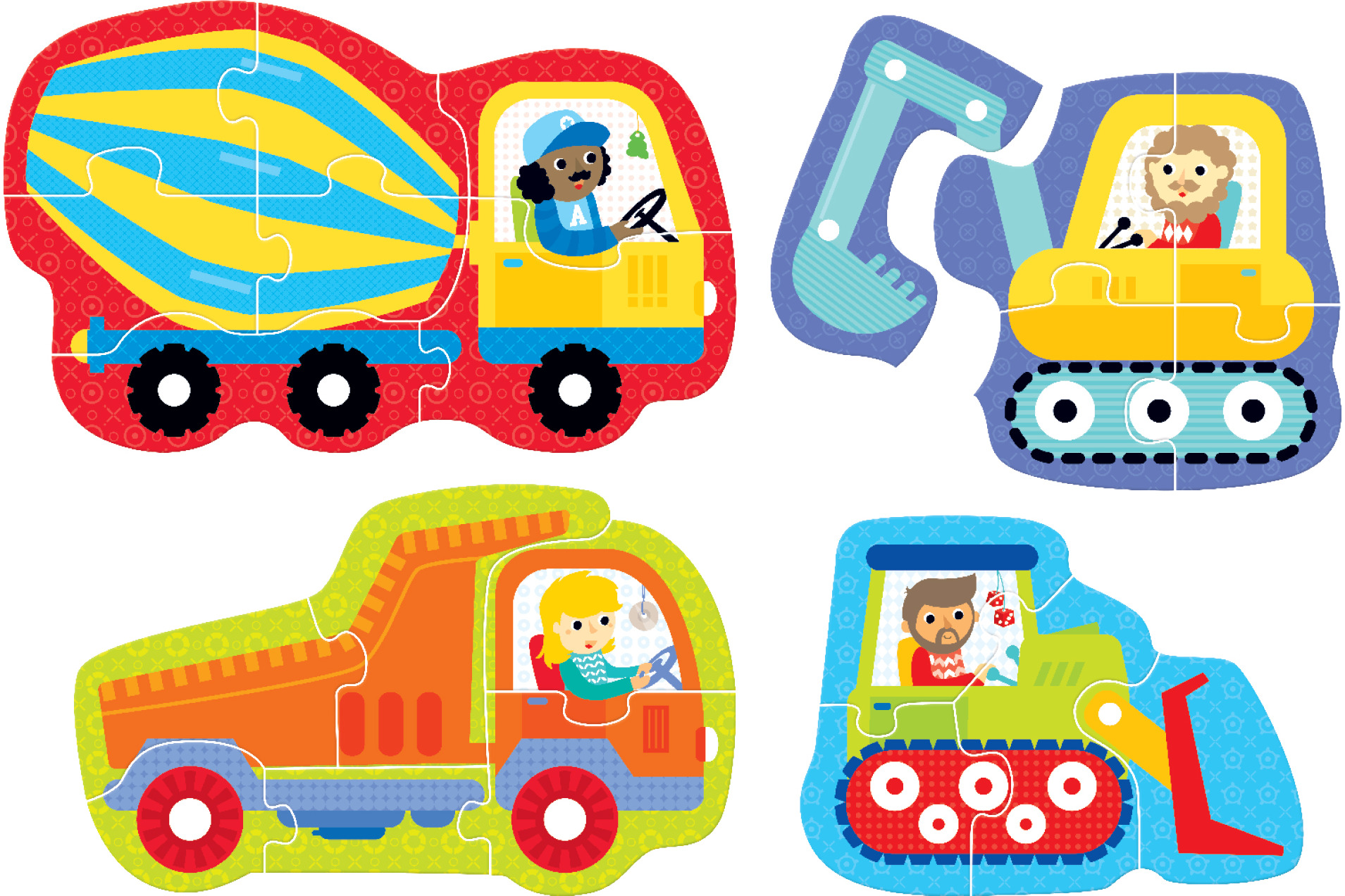 Lavinamasis žaidimas BANANAPANDA Hands at Play Play Construction Vehicles | Pegasas