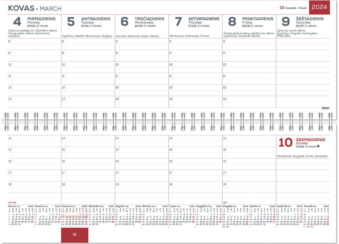 Kalendorius stalinis MEMO CARD 2024 sofia | Pegasas