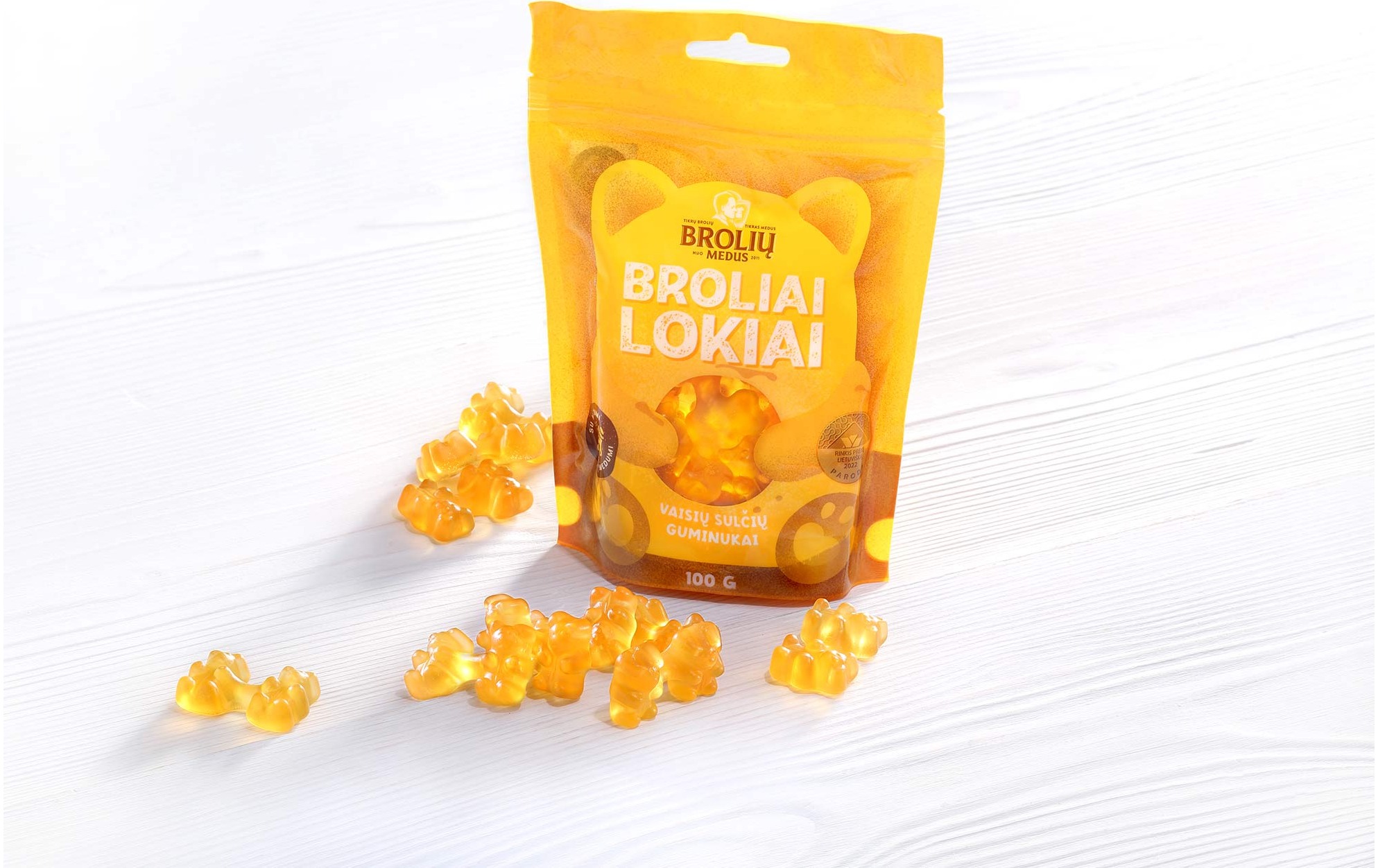 Vaisių sulčių guminukai „Broliai lokiai“, 100g | Pegasas