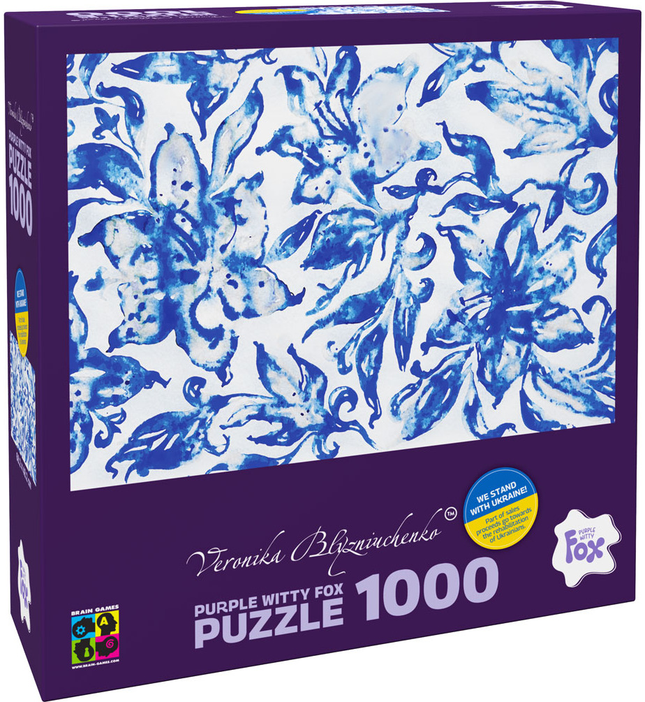 Dėlionė PURPLE WITTY FOX Veronika Blyzniuchenko™ Lilies (Blue Series) 1000 det | Pegasas