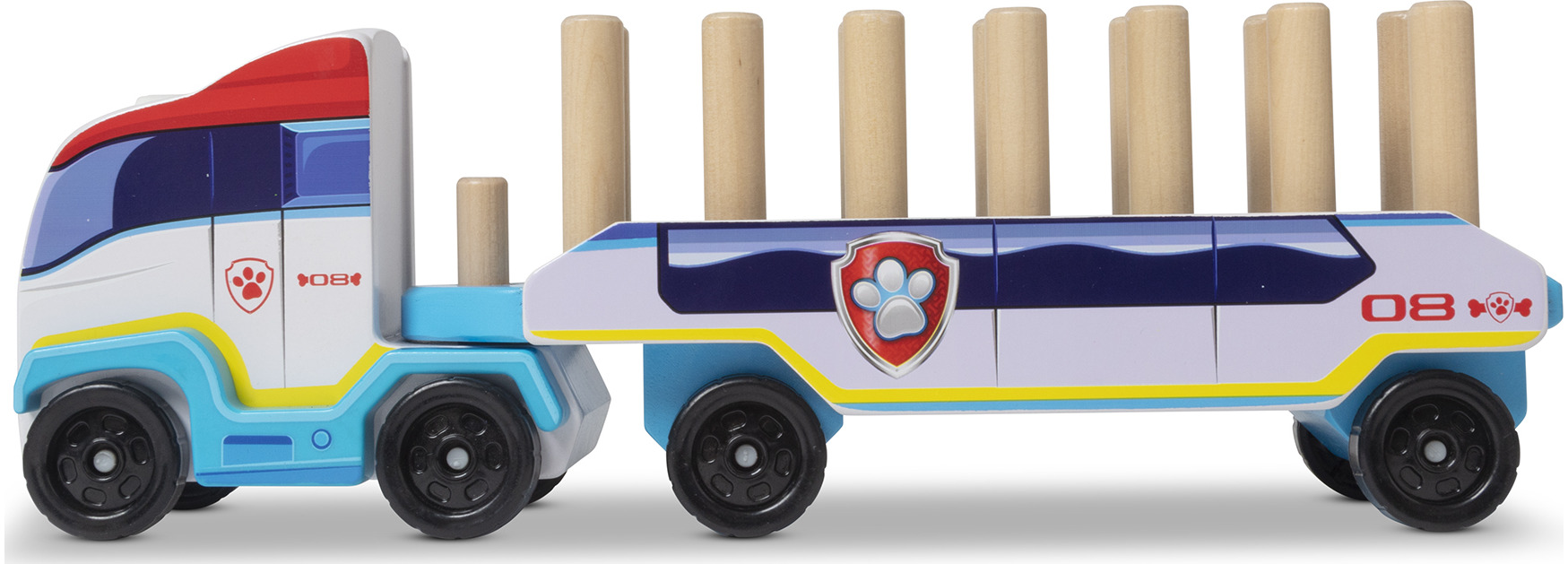 Sunkvežimis su medinėmis kaladėmis M&D Paw Patrol ABC | Pegasas