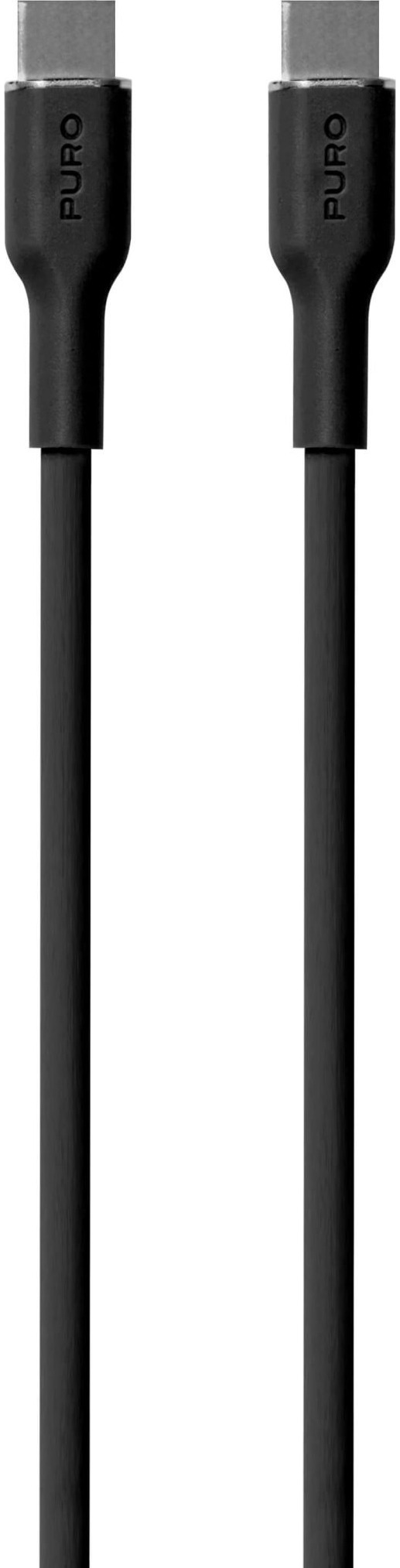 Įkrovimo laidas PURO USB-C to USB-C 1.5m, Soft Cable, Black | Pegasas