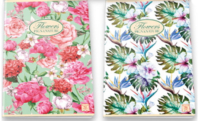 Sąsiuvinis Pigna NATURE FLOWERS, A4, 42 l., linijomis | Pegasas