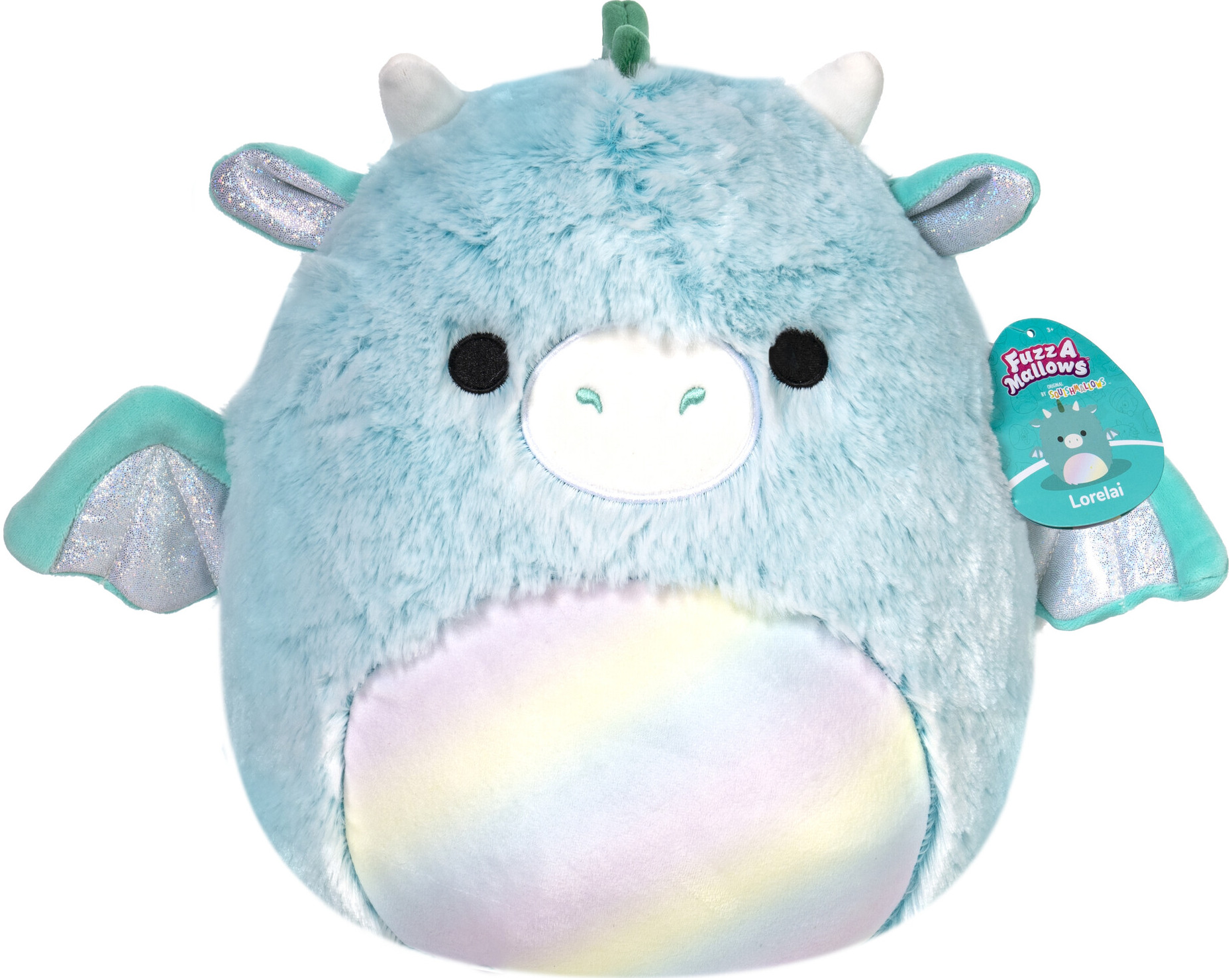 Pliušinis žaislas SQUISMALLOWS FUZZ-A-MALLOWS 30cm. Lorelai - Teal ...